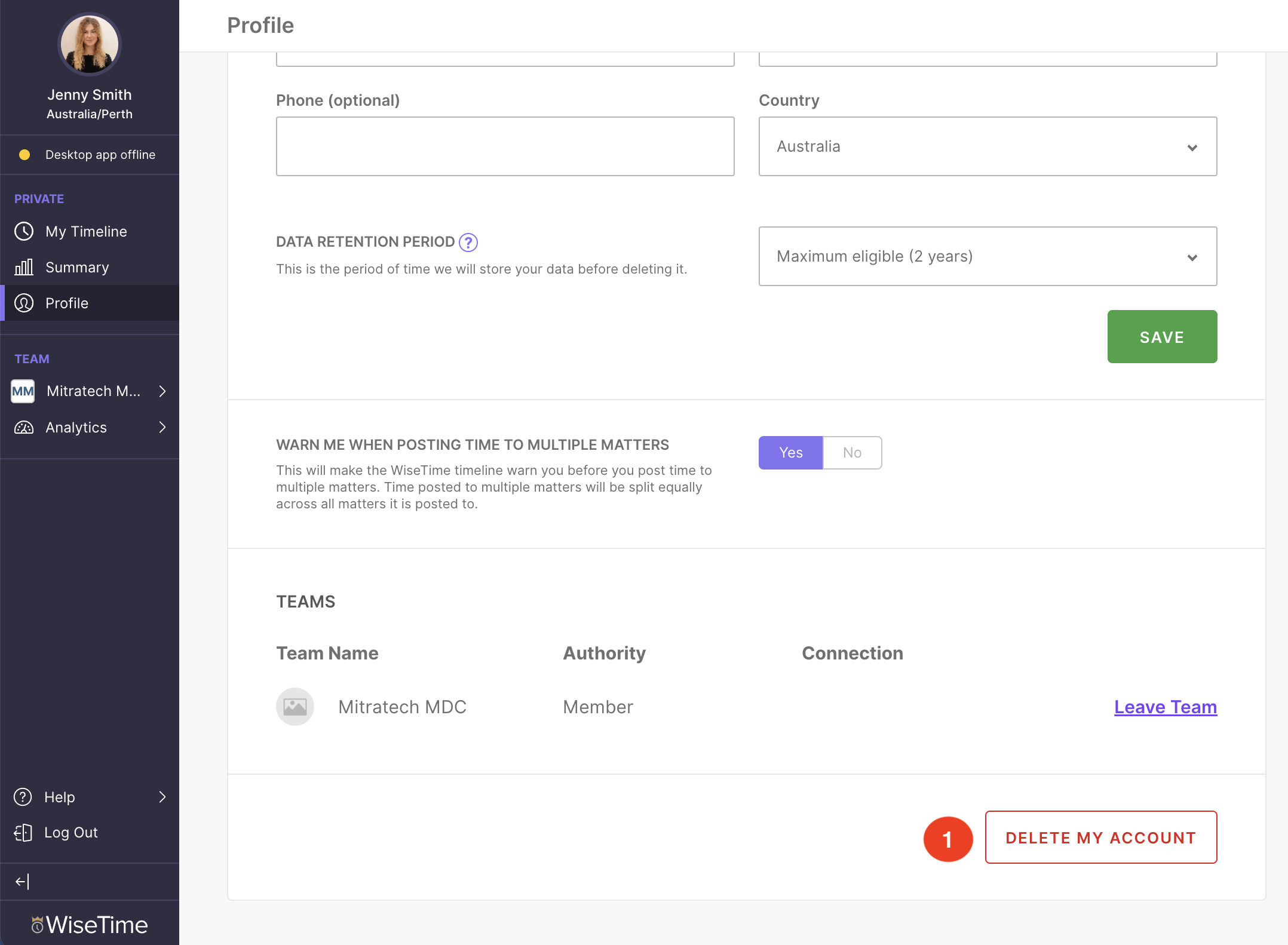Deleting user accounts, teams and subscriptions – WiseTime